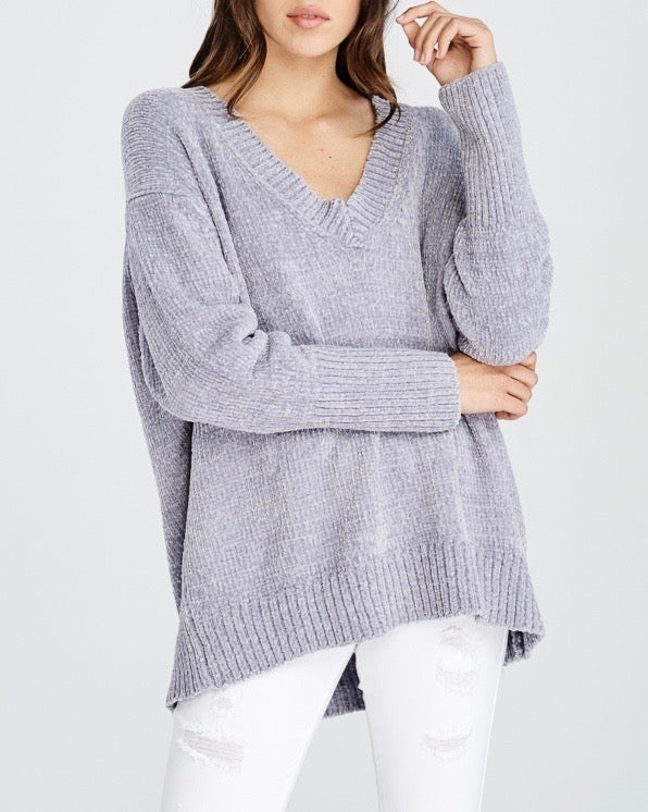 Womens Chenille Oversize Pullover Sweater Weather Silver Wishlist ...