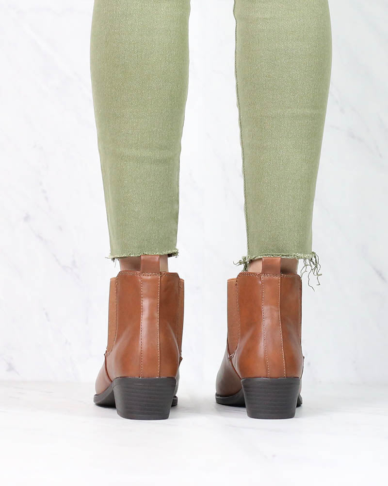 Fall Ankle Winter Chelsea Booties Tan | Refresh Tildon-02 Shophearts ...