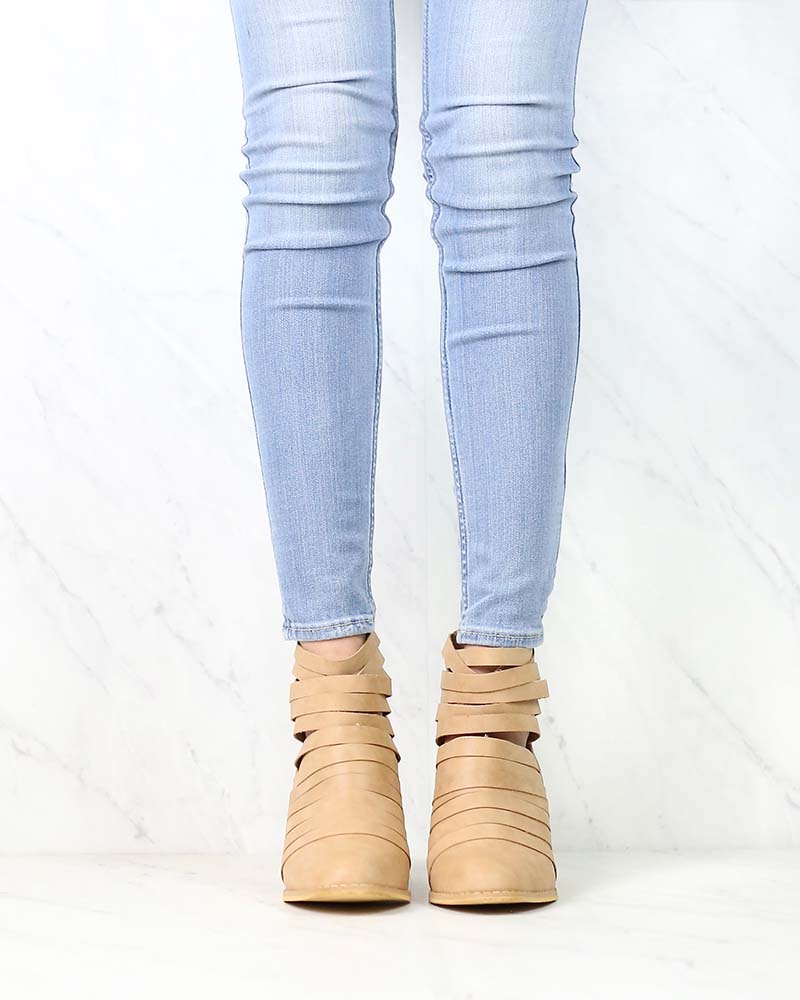 Eve Strappy Stacked Chunky Ankle Booties in More Colors – Shop Hearts