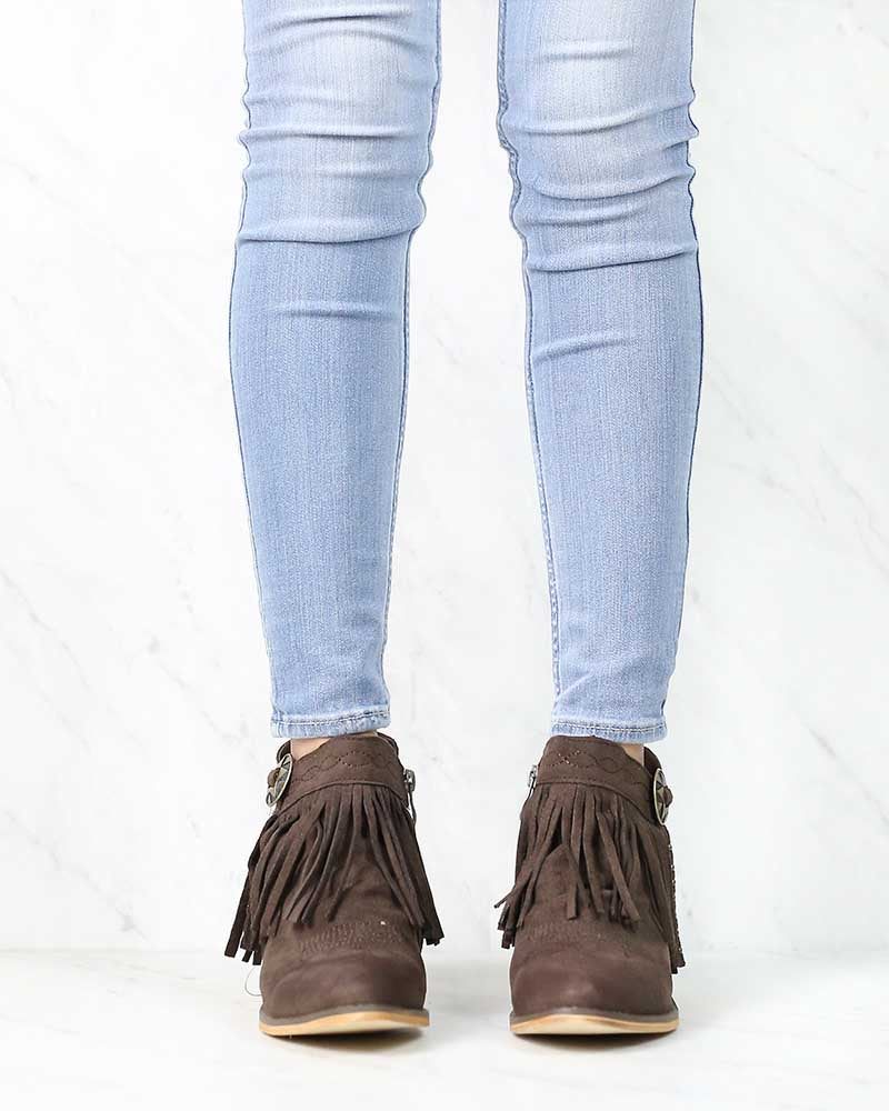 Fringe Boho Ankle Booties in More Colors – Shop Hearts