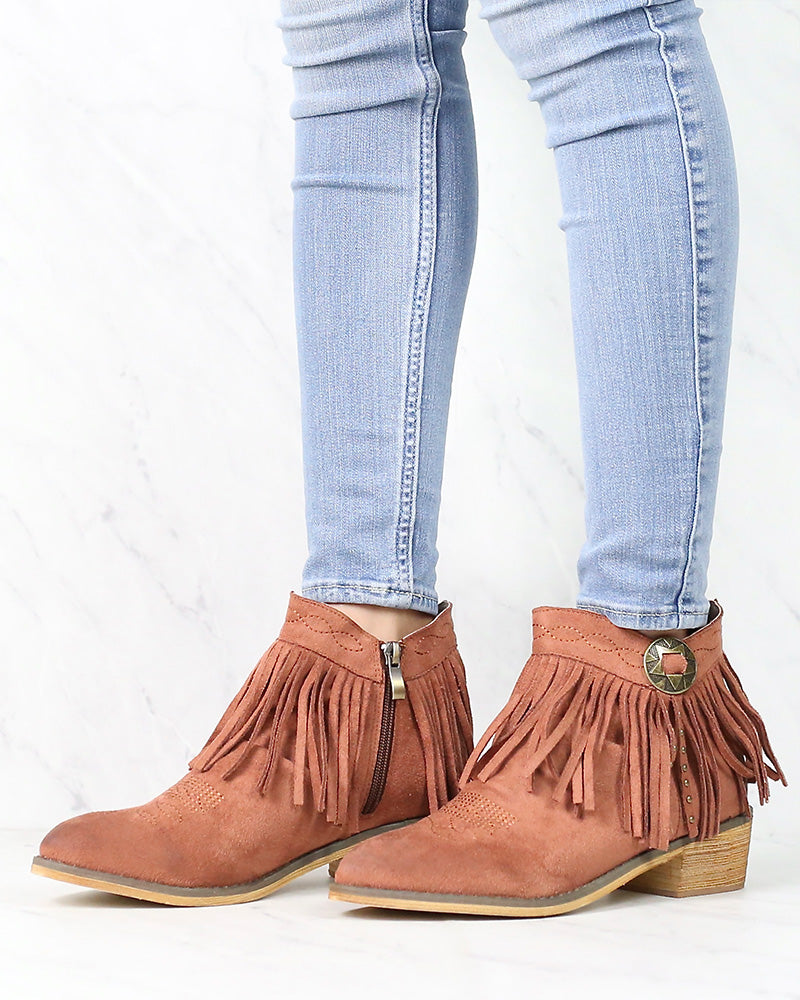 Fringe Boho Ankle Booties in More Colors – Shop Hearts