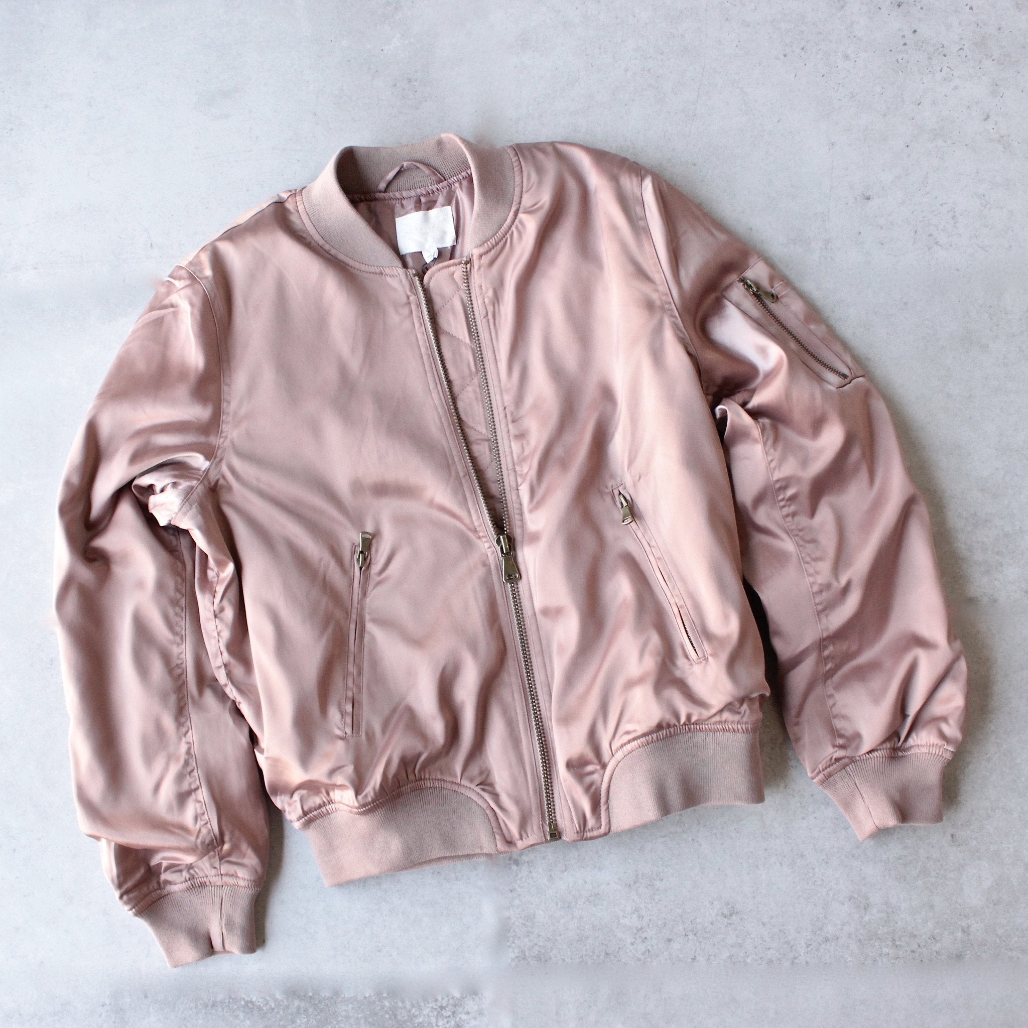 FINAL SALE - Padded Satin Bomber Jacket in Mauve – Shop Hearts