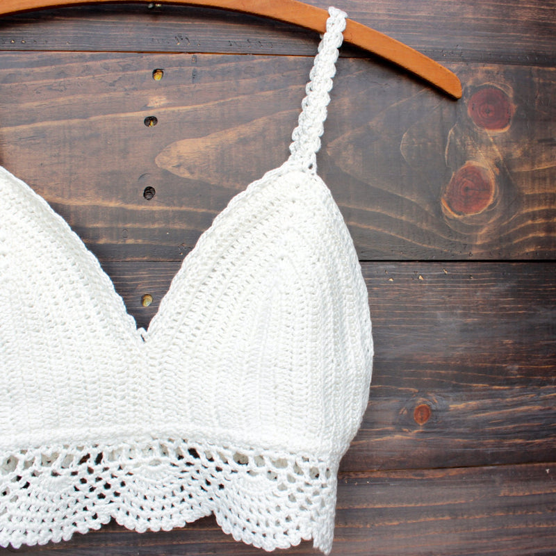 paper hearts white boho summer crochet bralette – Shop Hearts