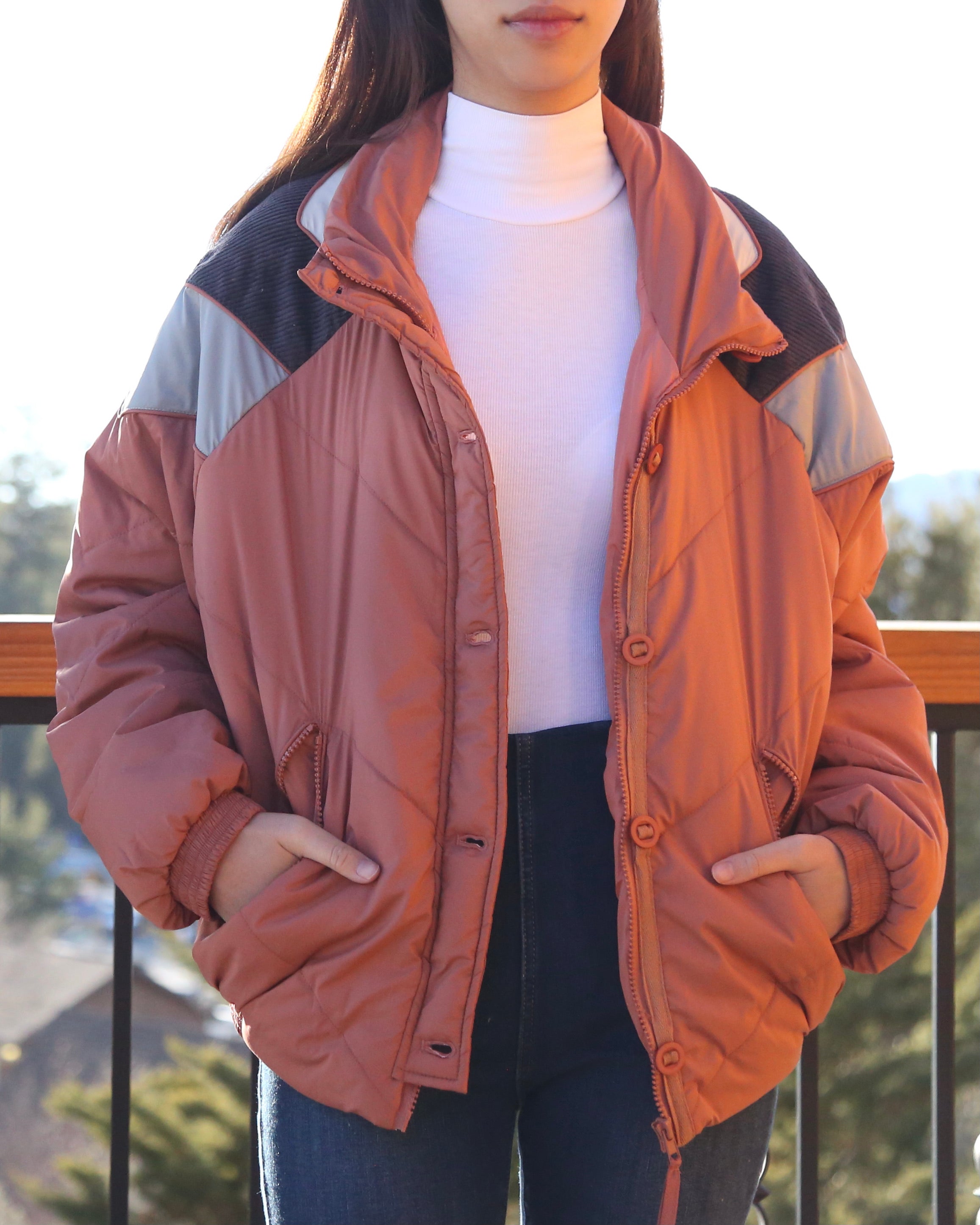 Turtle Neck Oversized Puffer Chevron Jacket - More Colors – Shop Hearts