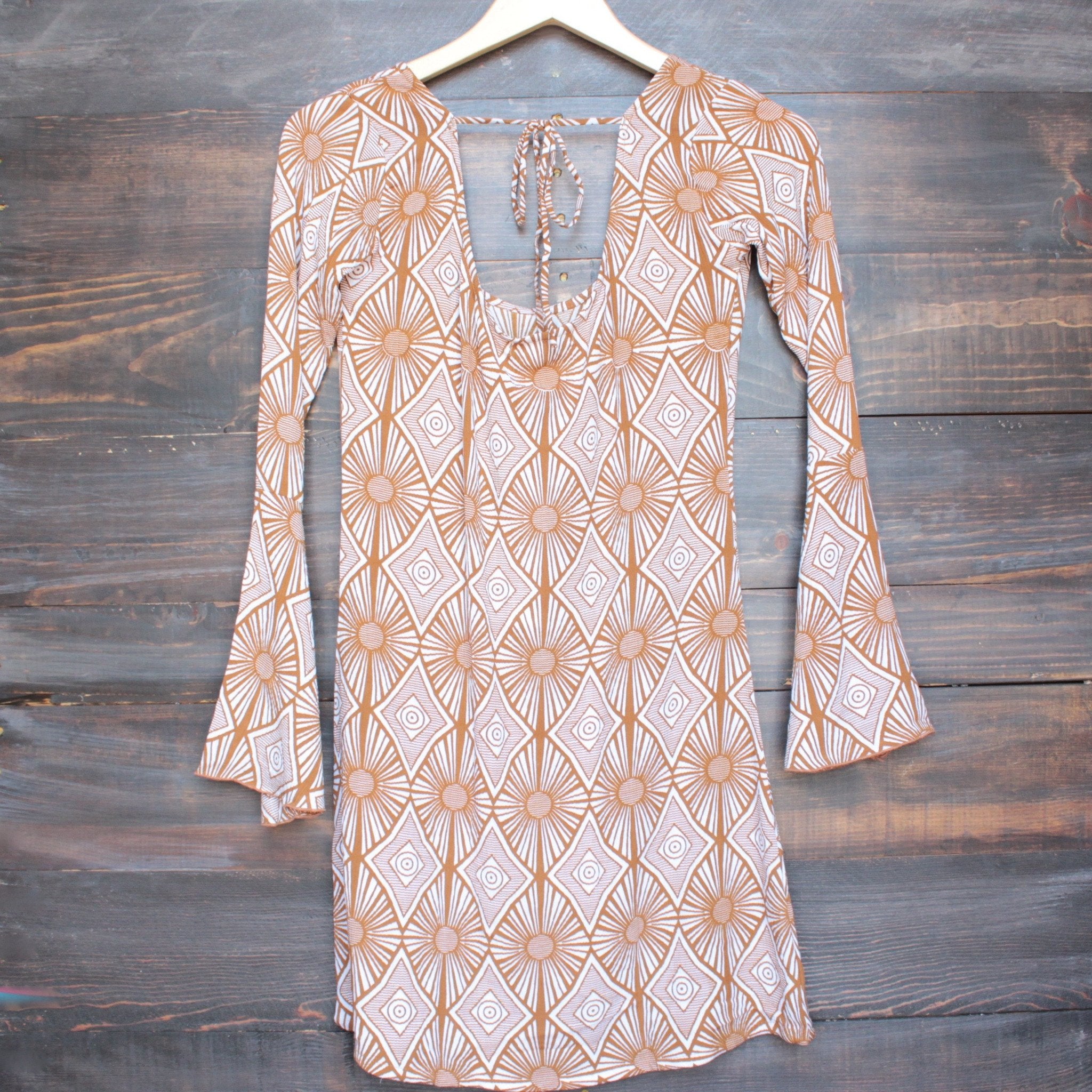 Final Sale - YIREH Hawaii Maize Bell Sleeve Dress in Sand Dollar – Shop ...