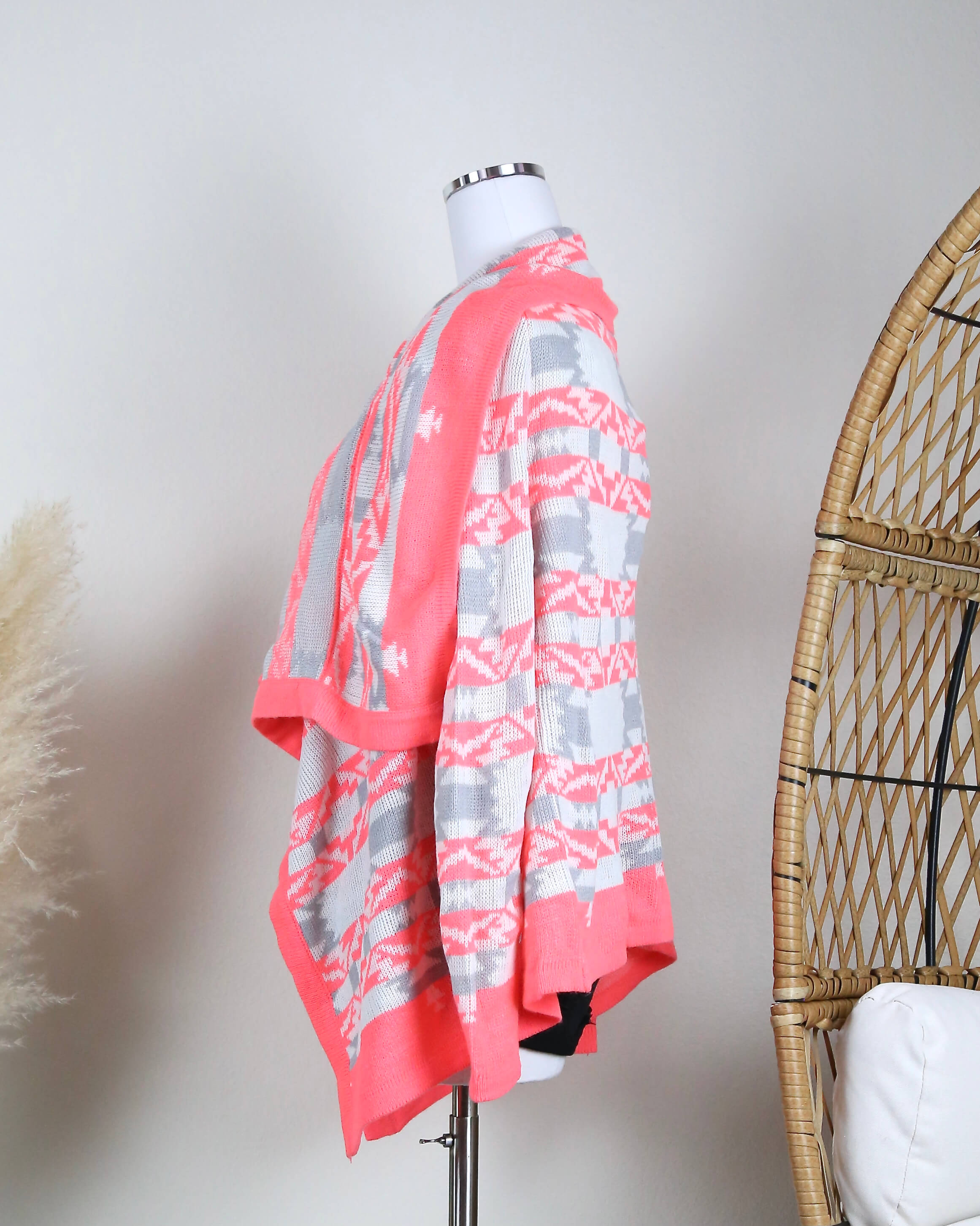 Cozy Bonfire Aztec Print Tribal Cardigan in Bright Coral – Shop Hearts