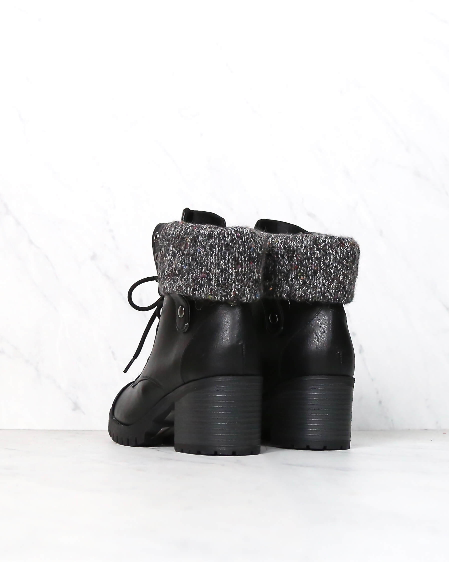 Lace Up Fold-Over Sweater Cuff Boots - more colors – Shop Hearts