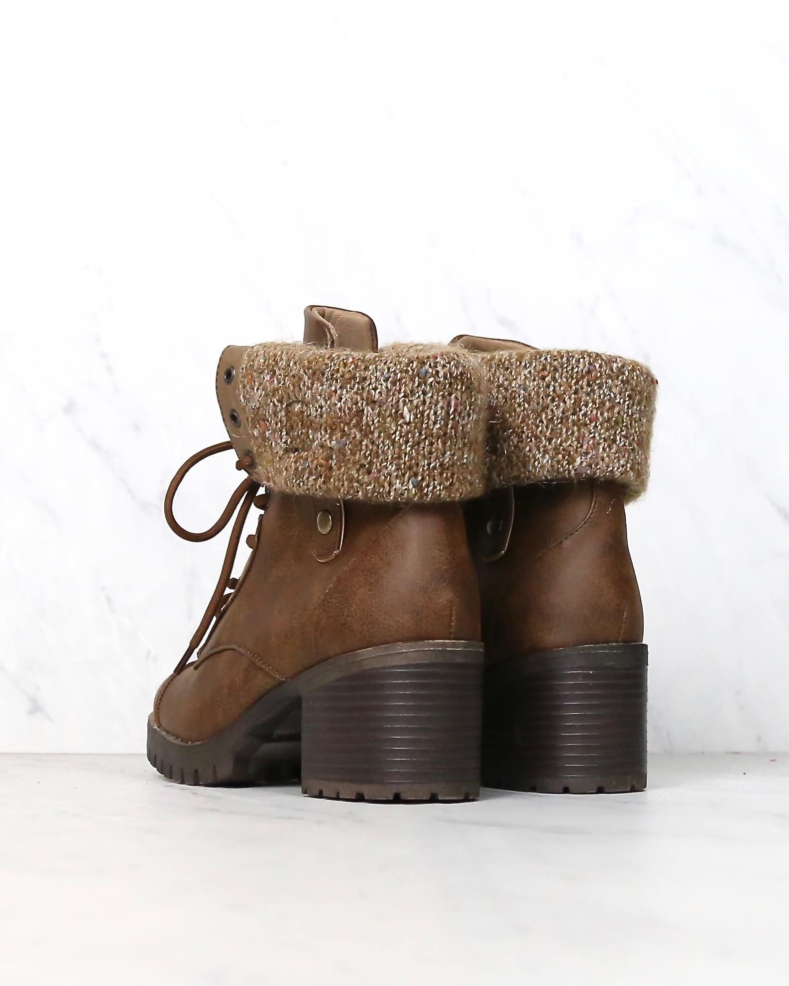 Lace Up Fold-Over Sweater Cuff Boots - more colors – Shop Hearts