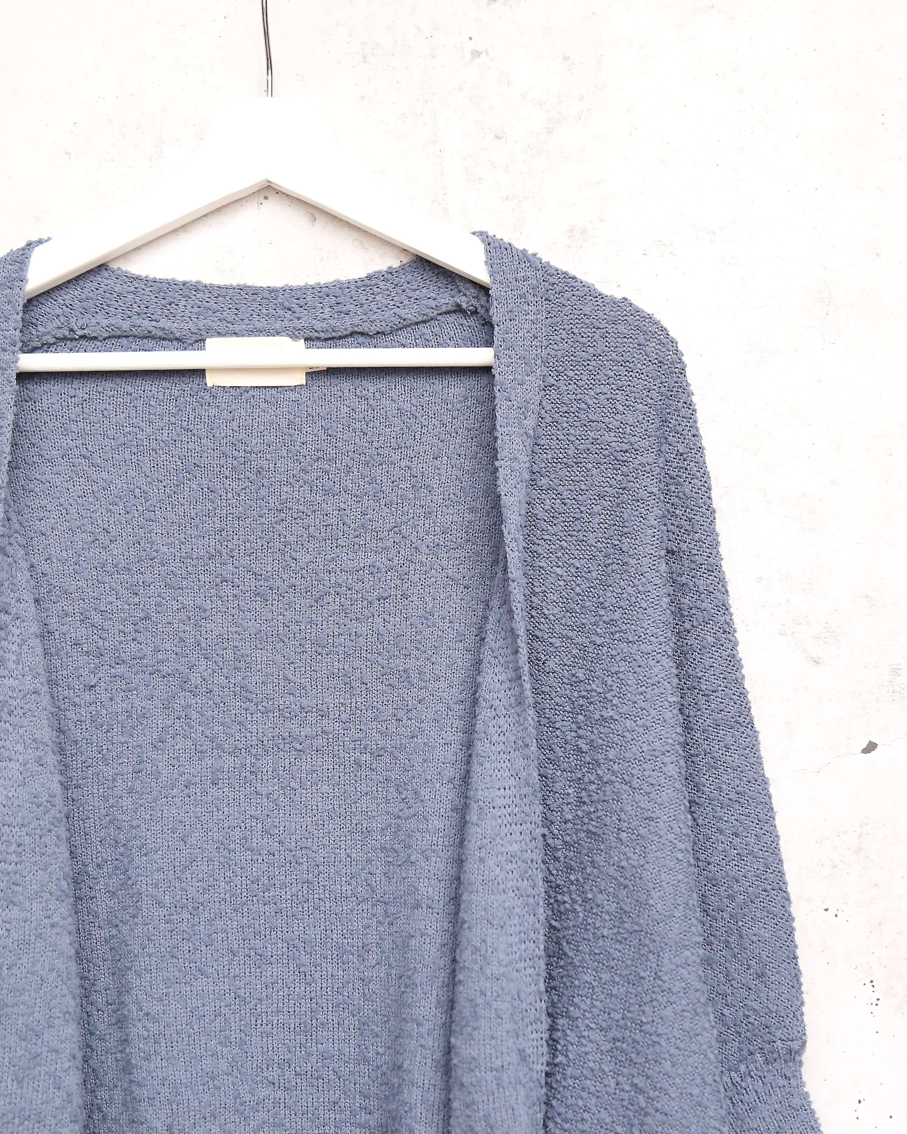 Open Fuzzy Cardigan with Pockets in Blue – Shop Hearts