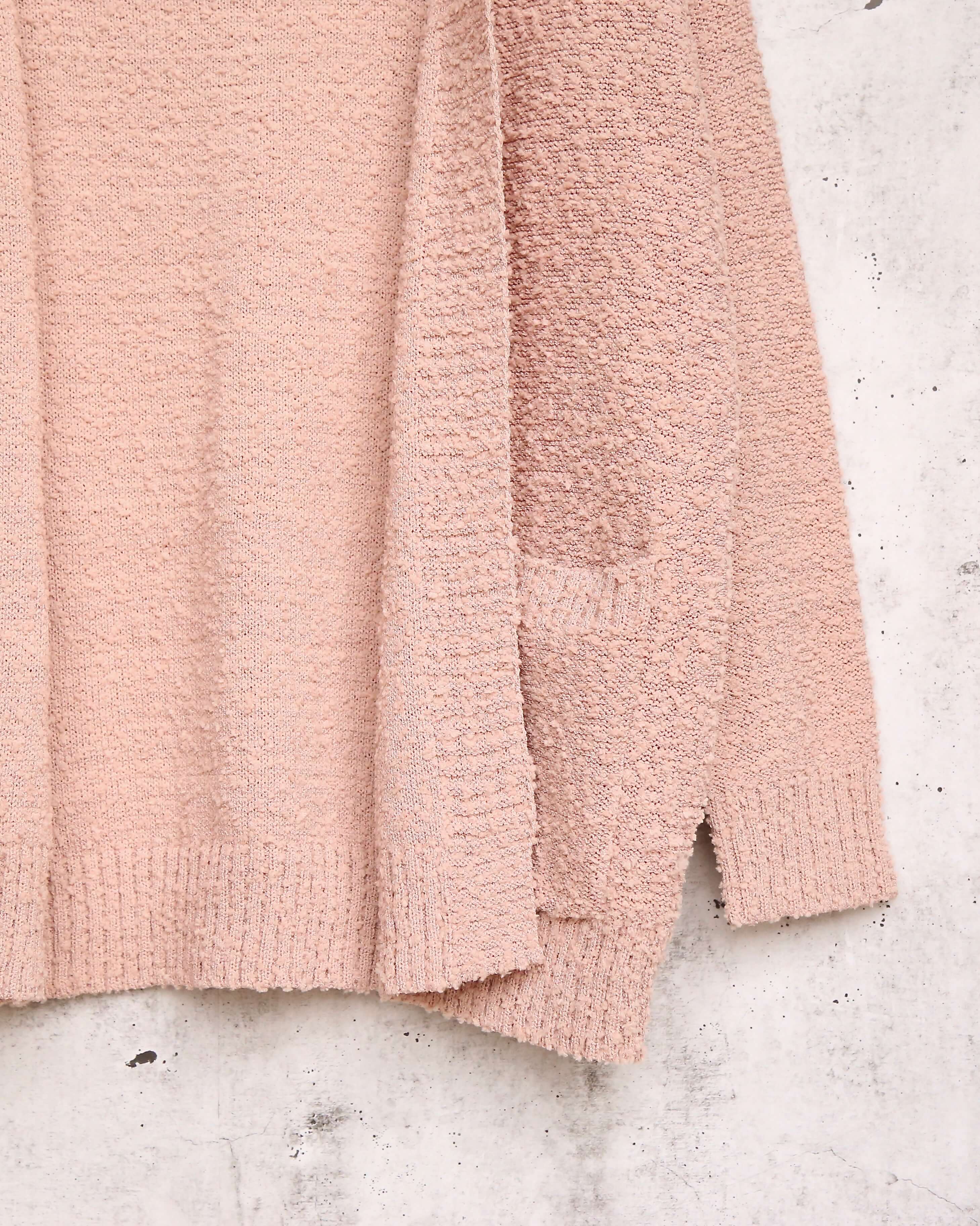 Open Fuzzy Cardigan with Pockets in Dusty Pink – Shop Hearts