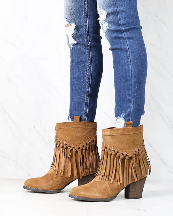 Sbicca - Sound Suede Leather Fringe Bootie in More Colors – Shop Hearts