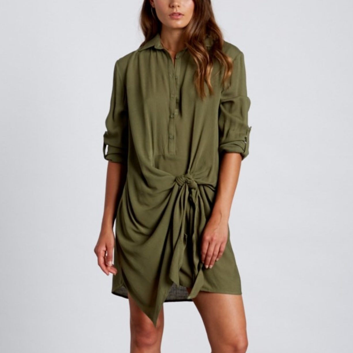 Final Sale - Cotton Candy LA - Low Key Front Knot Dress - Olive – Shop ...