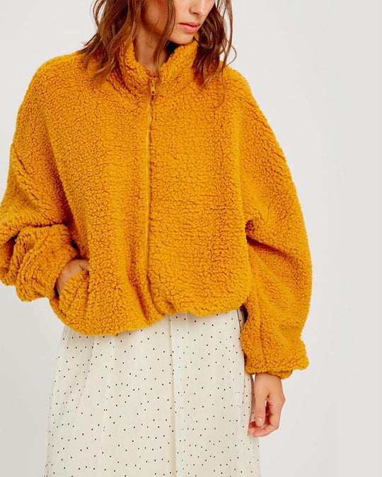 Solid Zip Up Soft Cozy Sherpa Teddy Bear Jacket | Wishlist – Shop Hearts