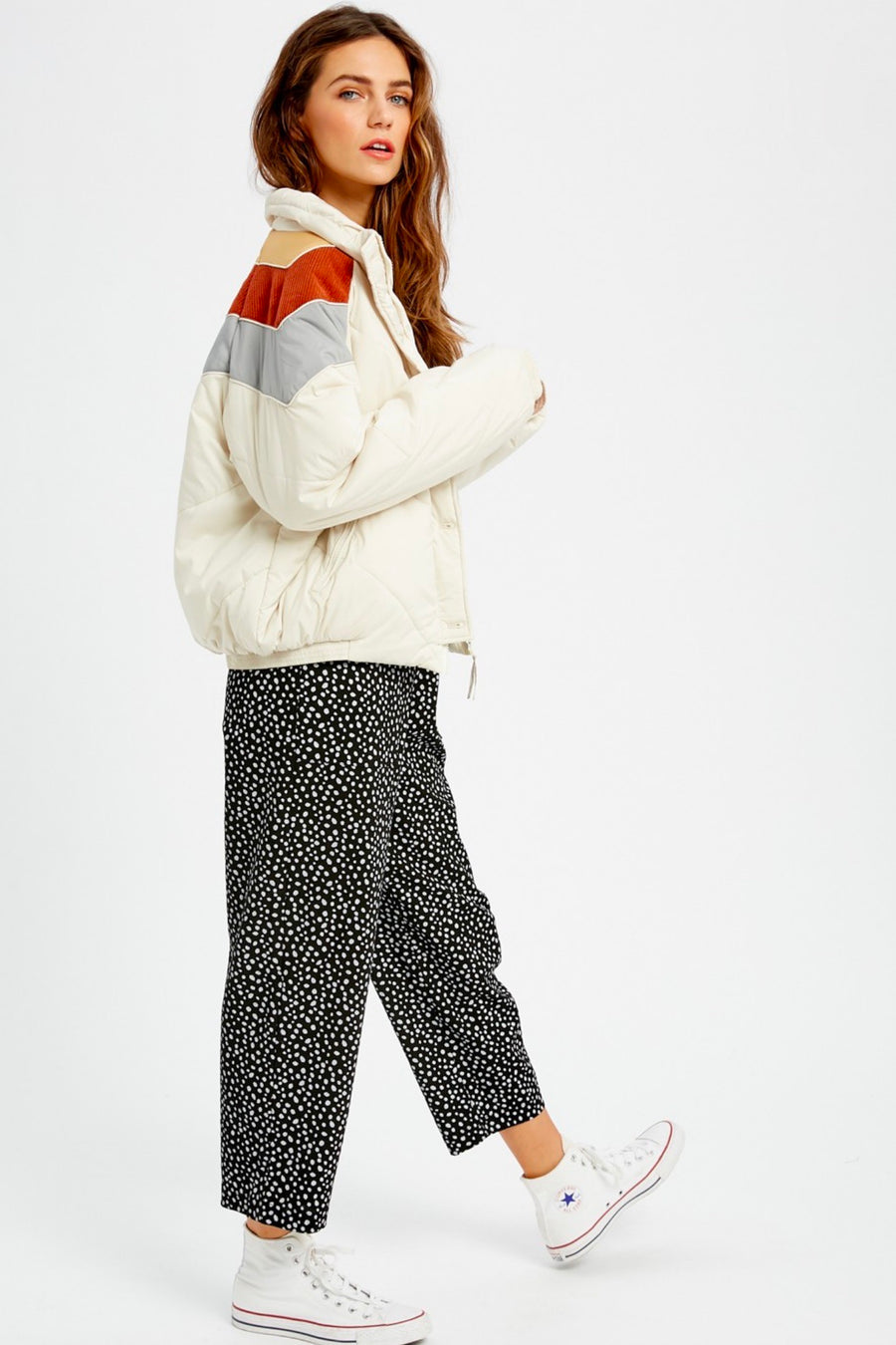 Turtle Neck Oversized Puffer Chevron Jacket - More Colors – Shop Hearts