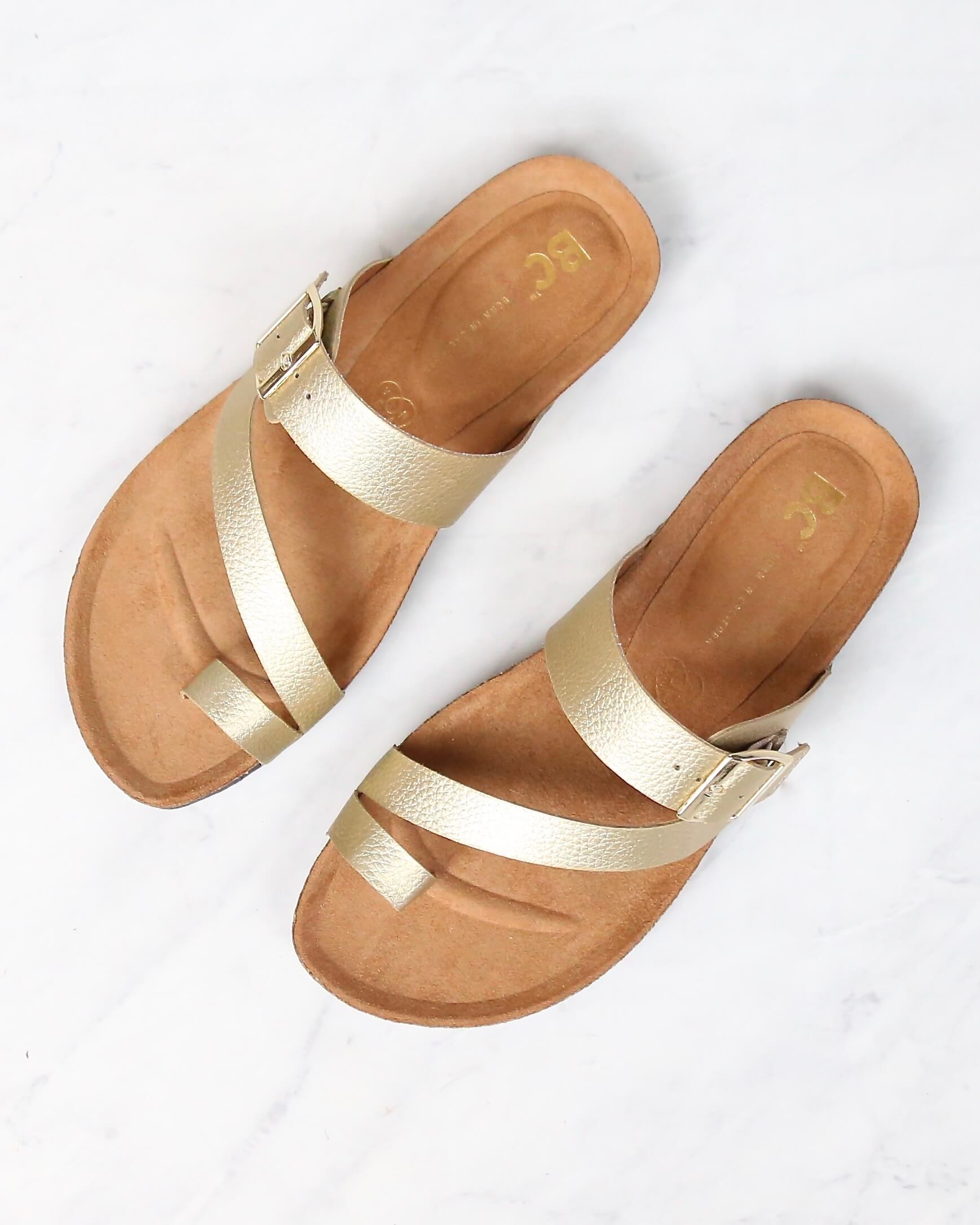 bc footwear - summer boxer sandals women's junior black metallic gold ...