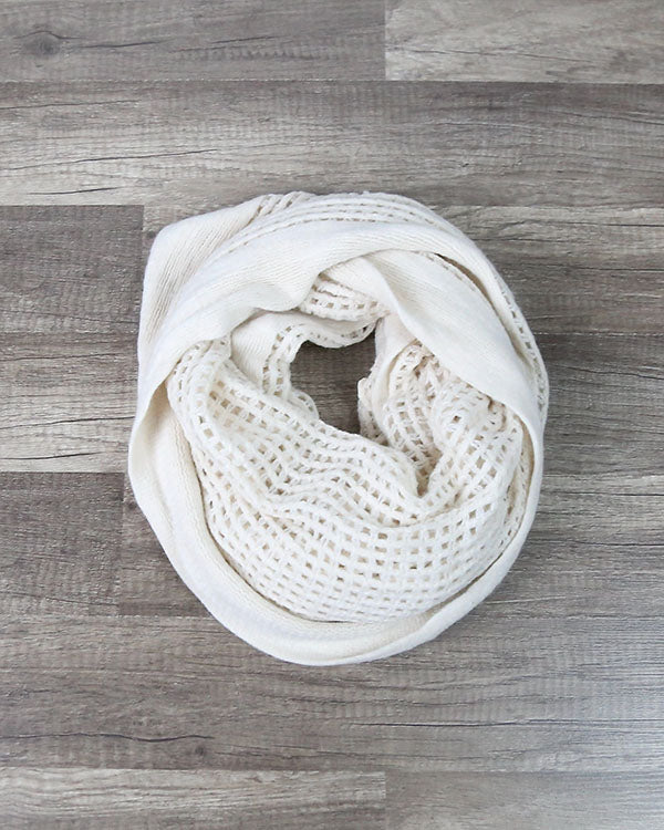 Boho Infinity Grid Scarf in Oatmeal – Shop Hearts