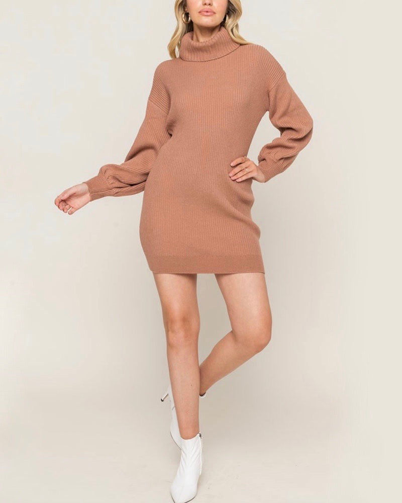 Lush Clothing - Turtleneck Sweater Knit Dress in Dusty Mauve – Shop Hearts