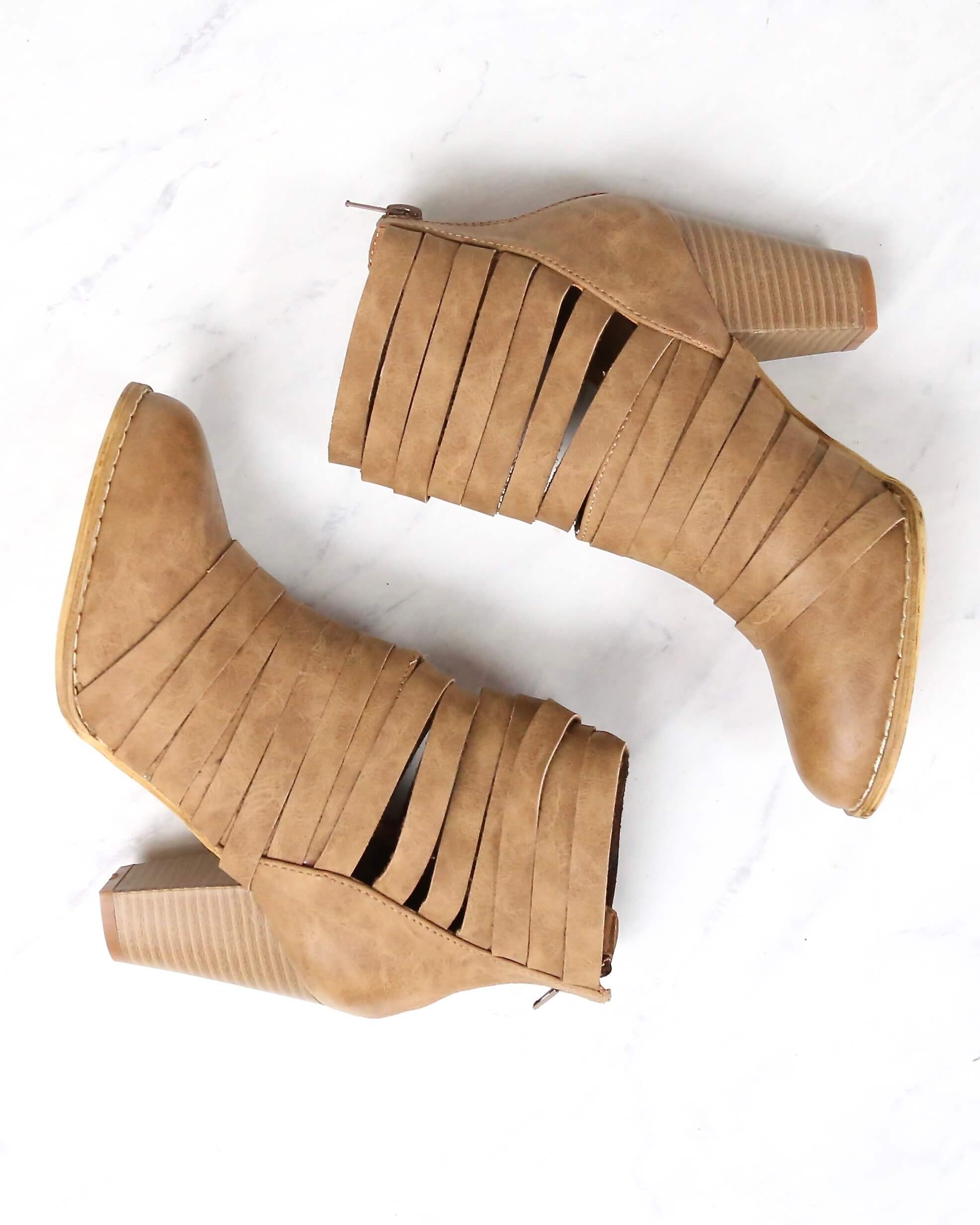 Eve Strappy Stacked Chunky Ankle Booties in More Colors – Shop Hearts