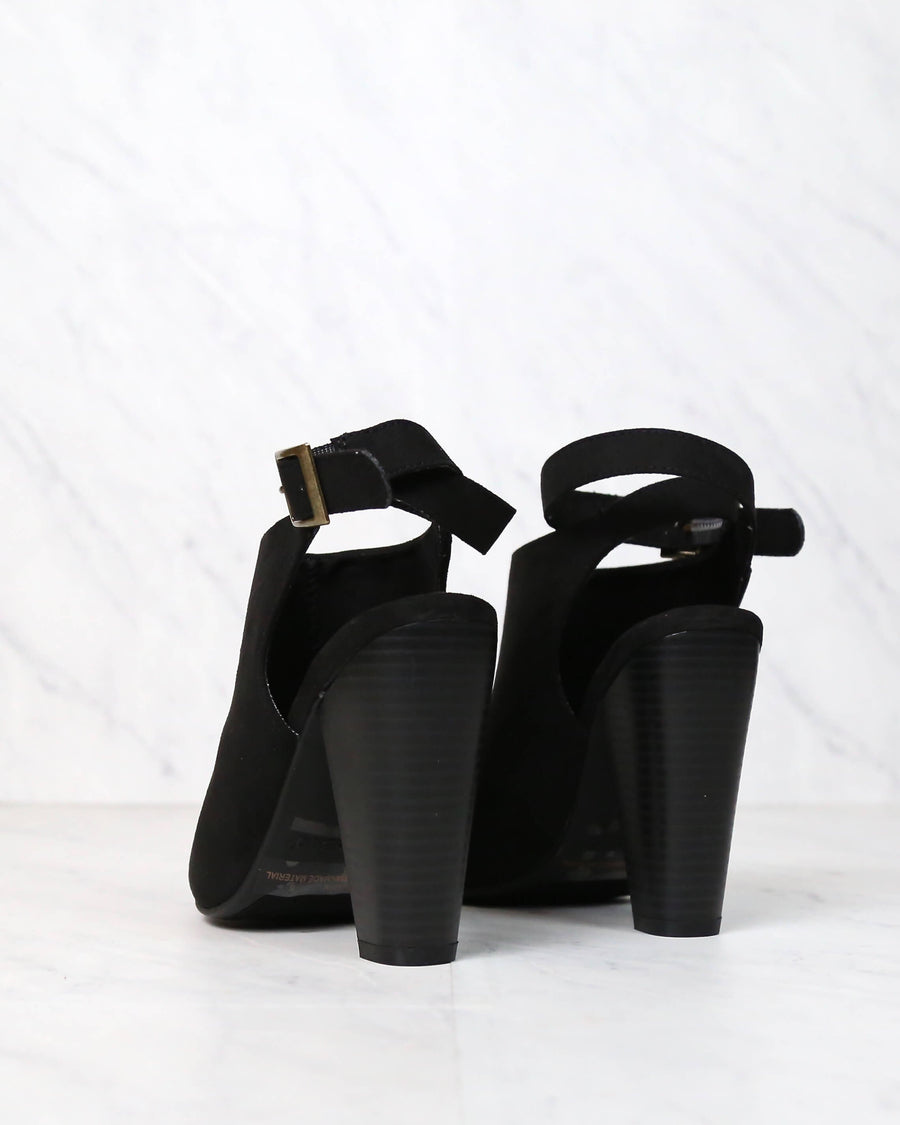 Vegan Suede Wrap Around Ankle Peep Toe Booties in More Colors – Shop Hearts