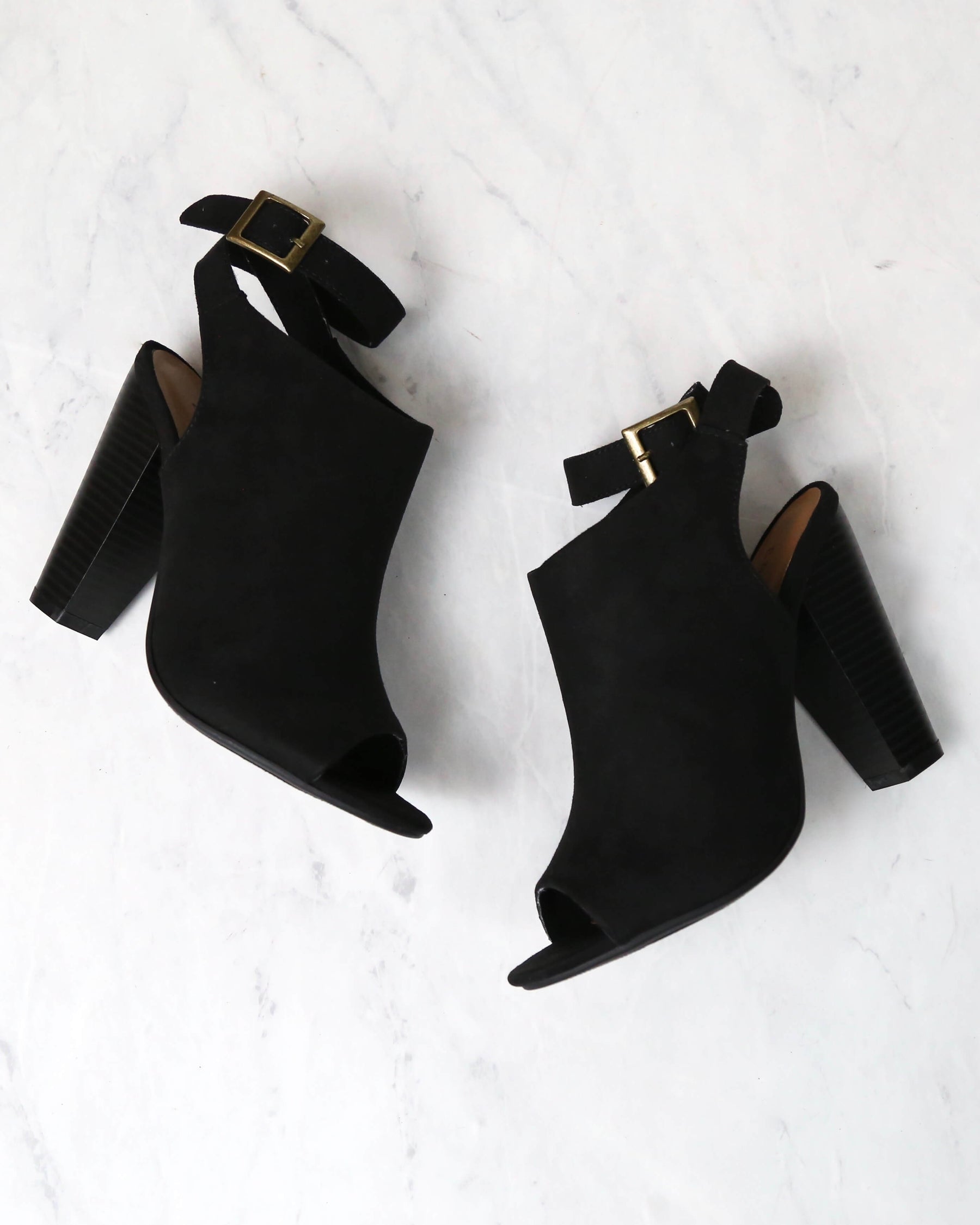 Vegan Suede Wrap Around Ankle Peep Toe Booties in More Colors – Shop Hearts
