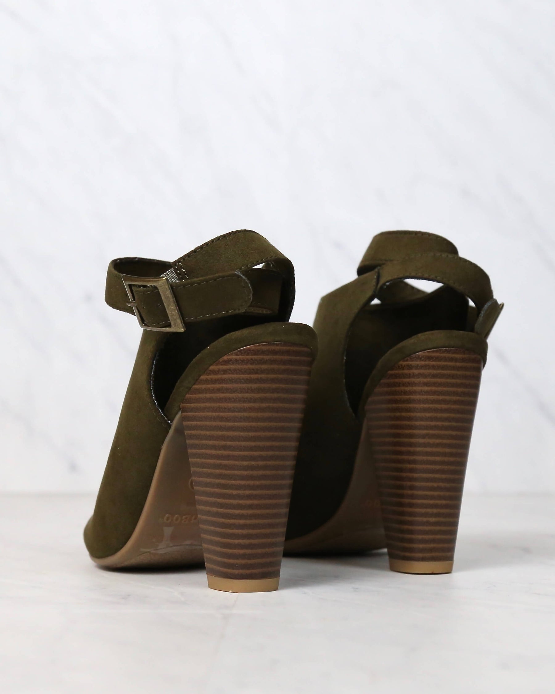 Vegan Suede Wrap Around Ankle Peep Toe Booties in More Colors – Shop Hearts